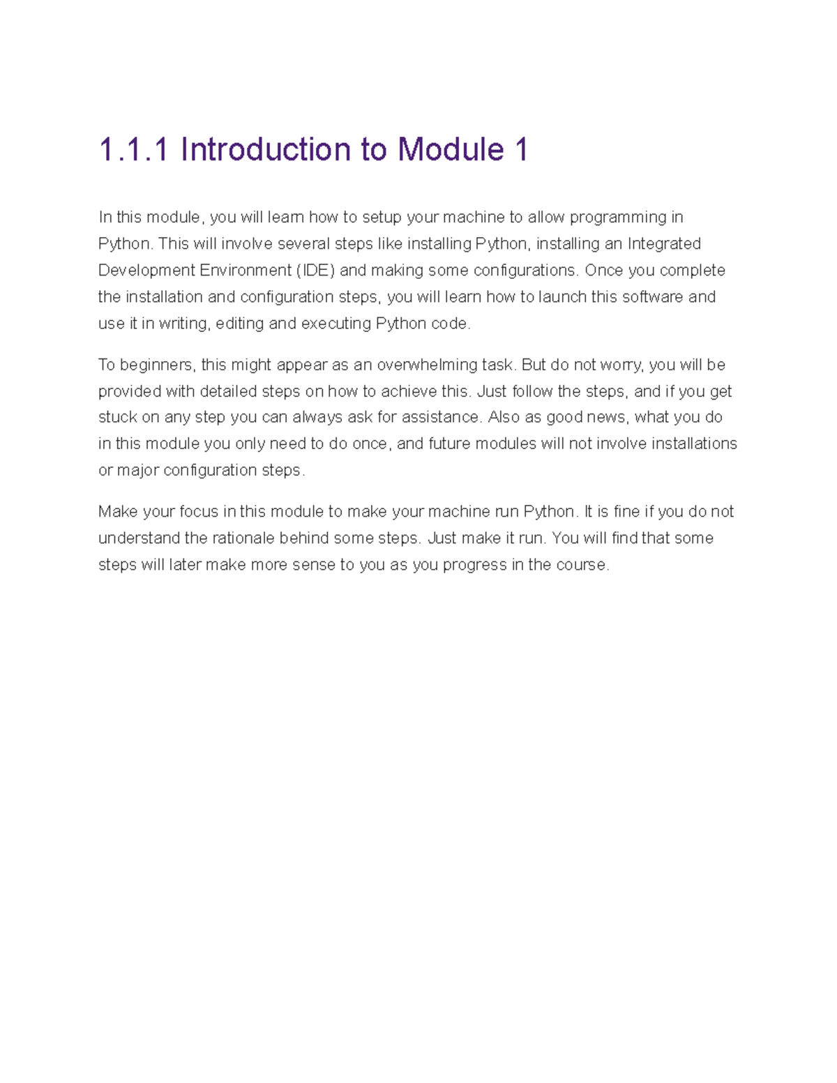 1.1 Lecture Notes: Setting Up Python Programming Environment - Studocu