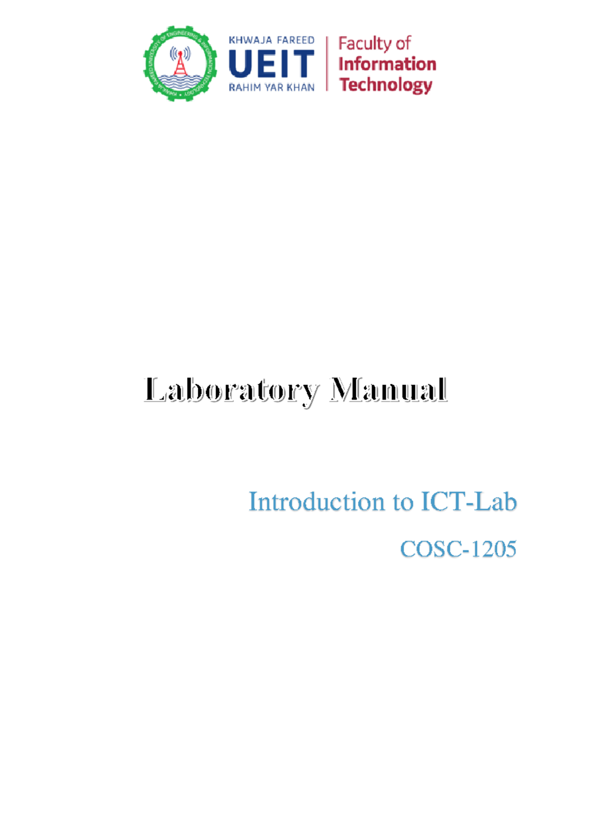 Fundamentals of ICT Lab Tasks and Objectives (COSC-1530100) - Studocu