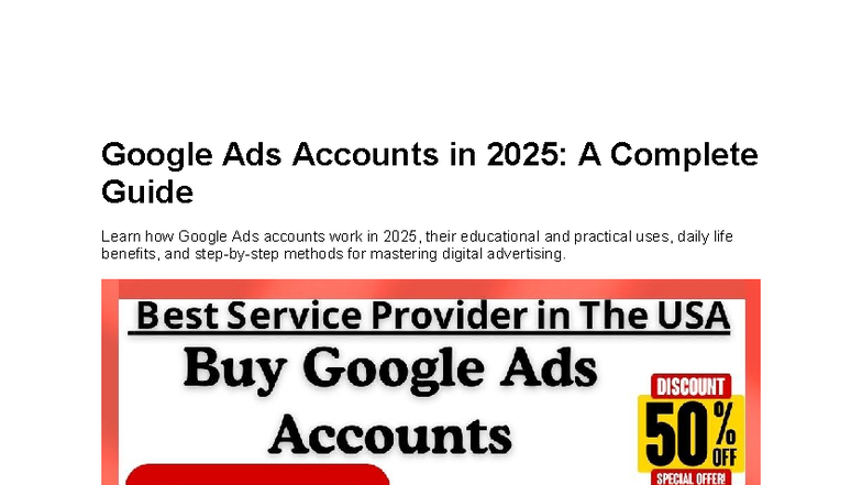 Google Ads Accounts in 2025: A Comprehensive Learning Guide - Studocu