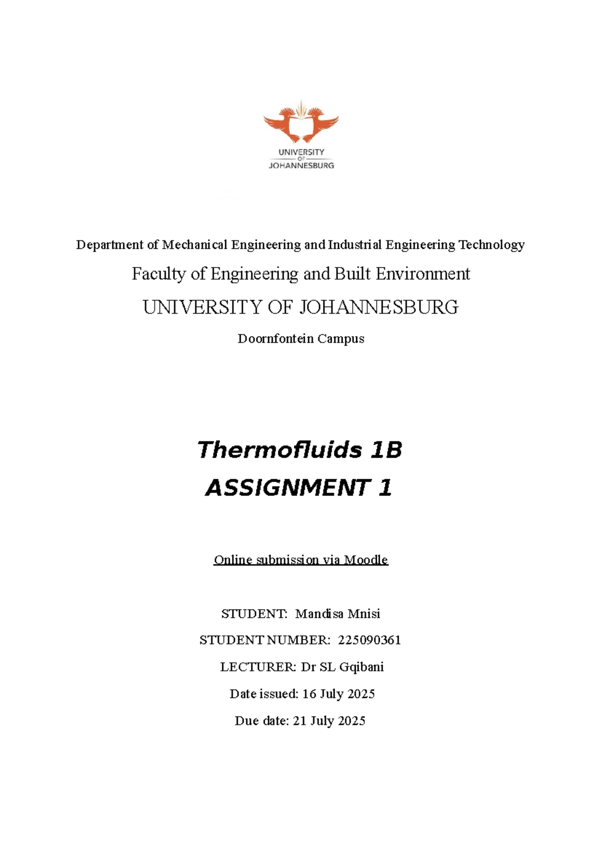 MECH 101: Electricity Generation Processes Assignment 1 - Studocu