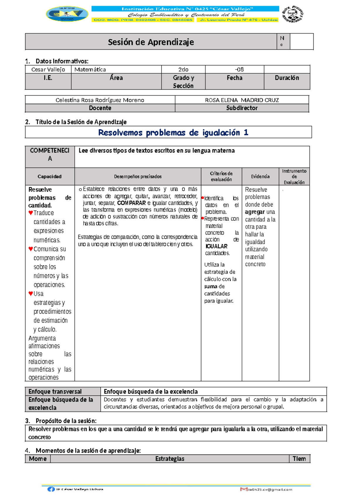 Matemática 2do - Resolución de Problemas de Igualación 1 - Studocu