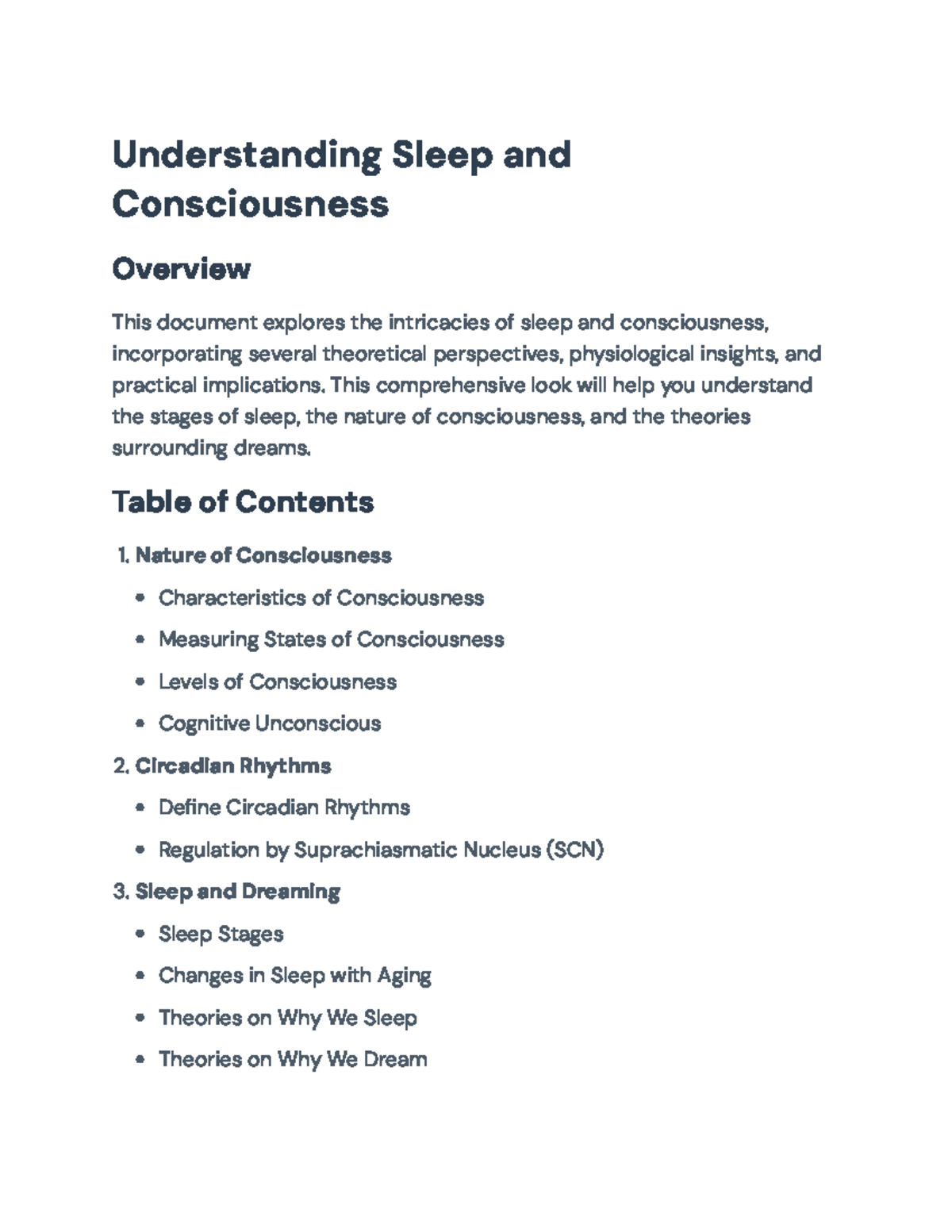 Understanding Sleep and Consciousness: Theories and Processes ...