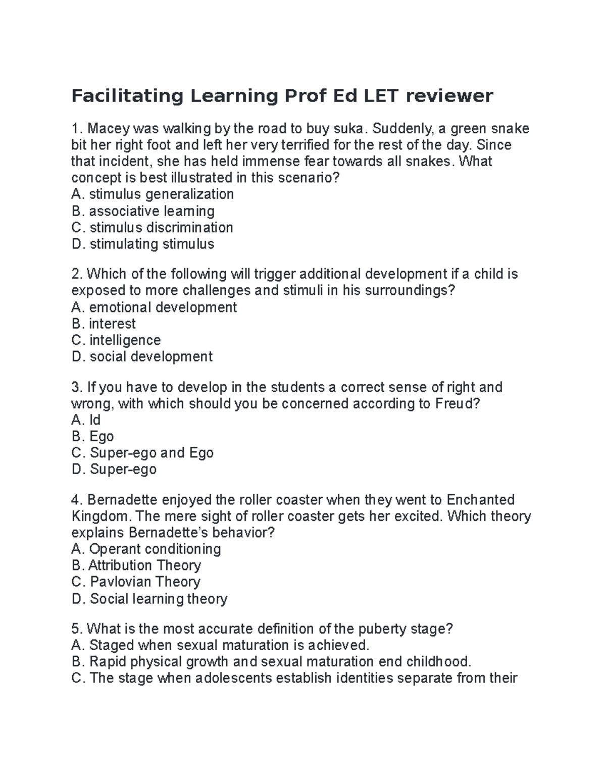 Prof Ed LET Reviewer: Key Concepts and Questions for LET Preparation ...