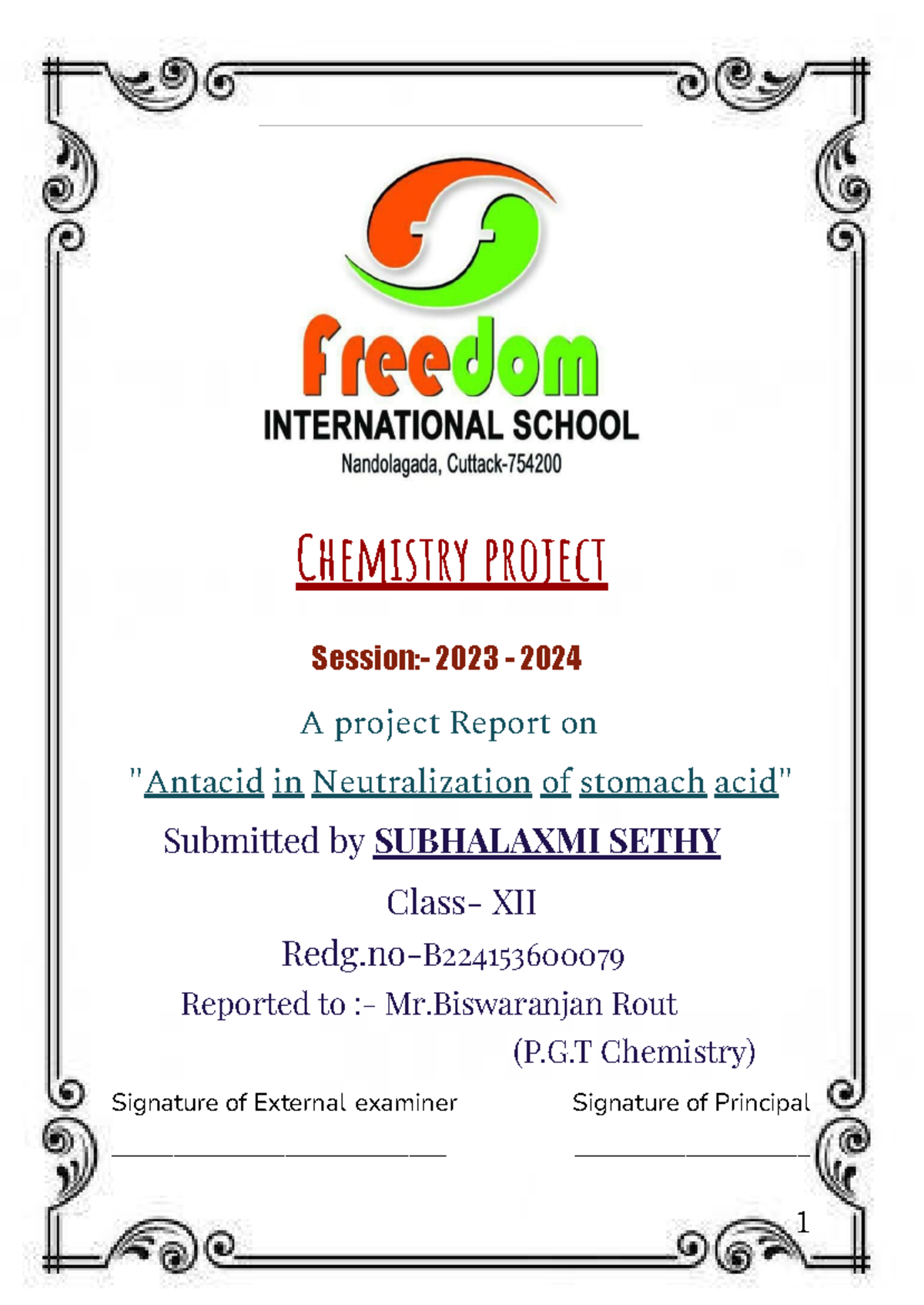 Chem - Chemistry investigatory project - Chemistry project Session ...