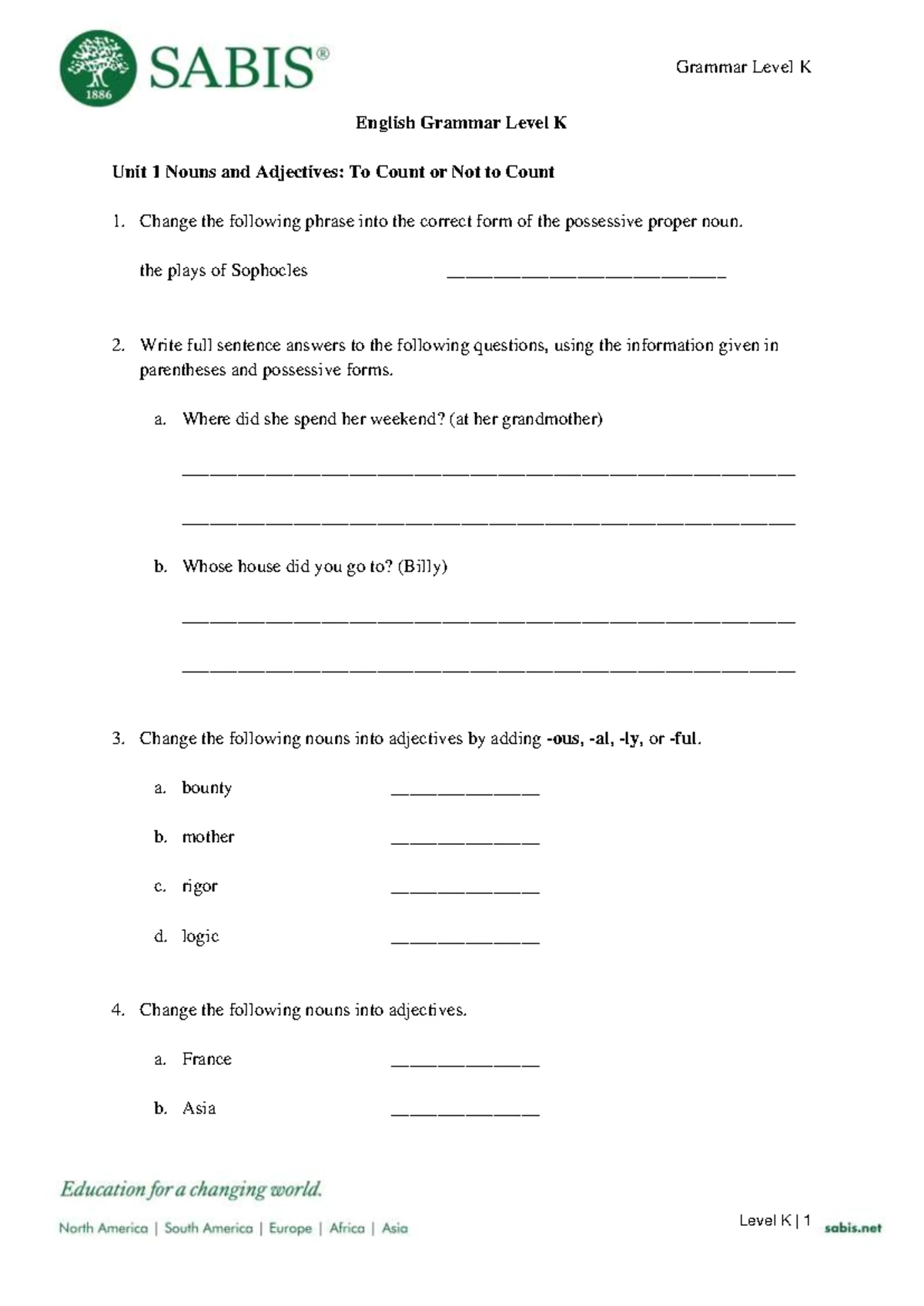 2324 Level K English PT 14 Sample Spelling & Grammar Questions - Studocu