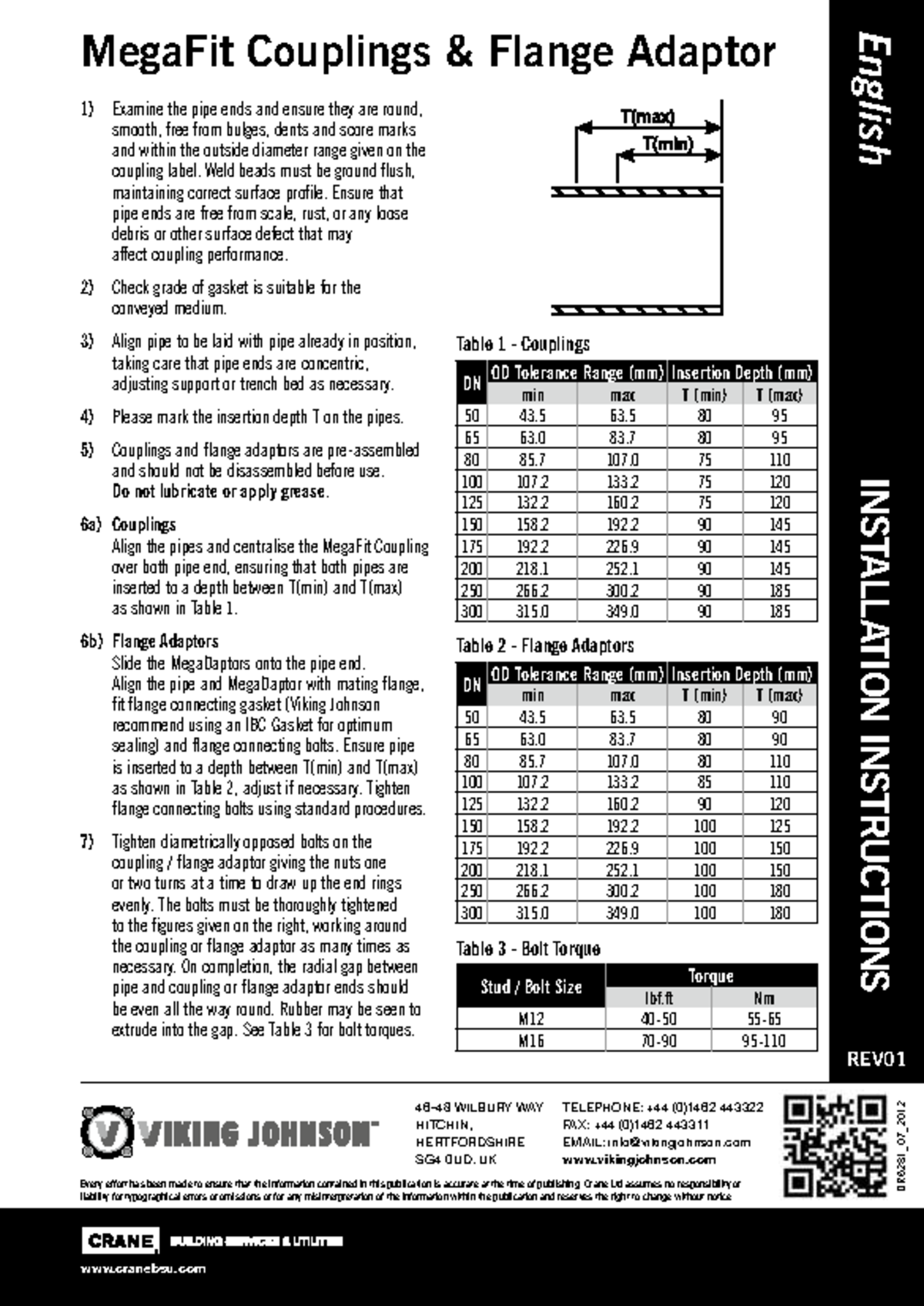 Viking Johnson MegaFit Couplings Installation Instructions (DR6281 ...