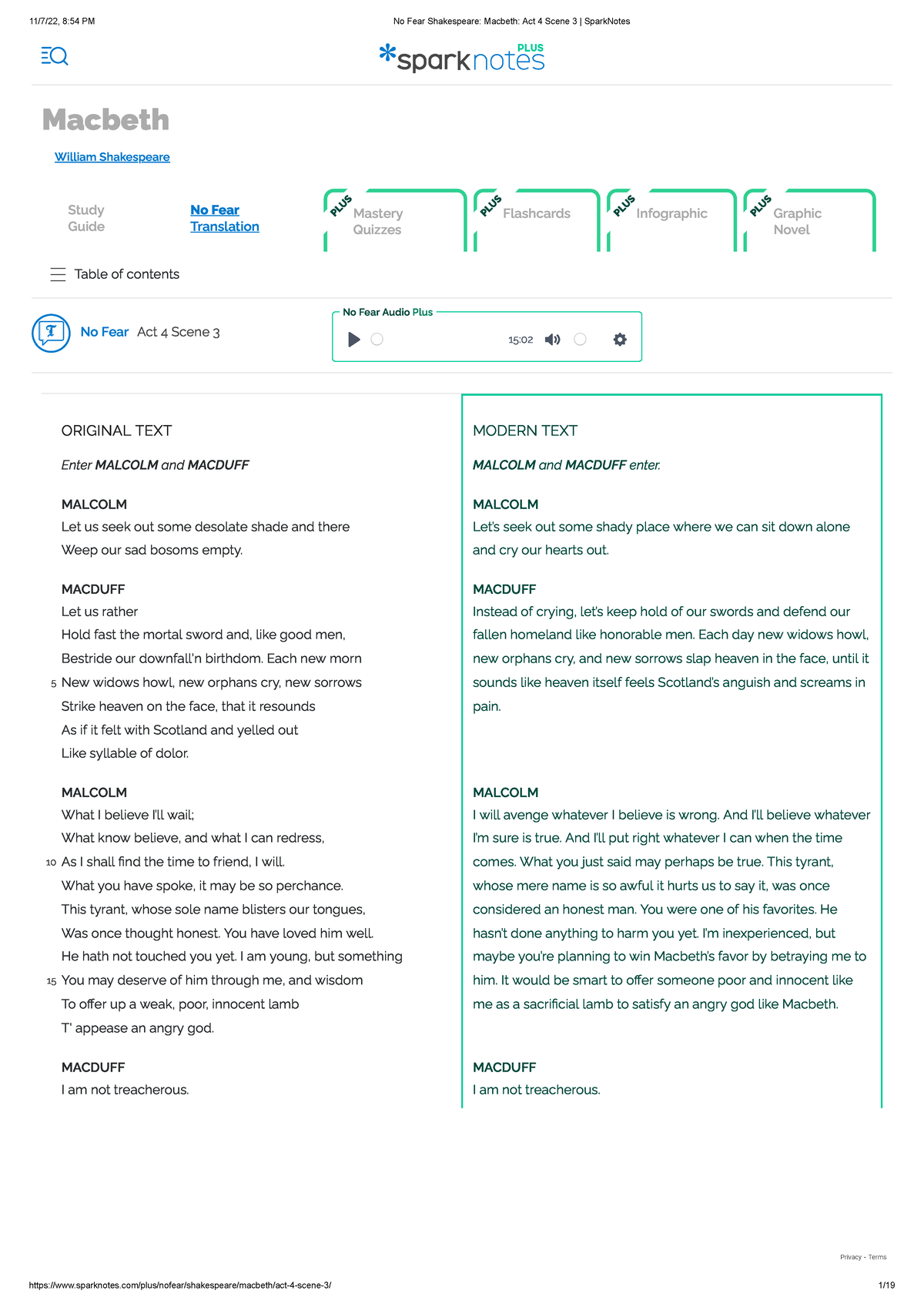 Macbeth+Act+4,+Scene+3 - Macbeth William Shakespeare No Fear Act 4 ...