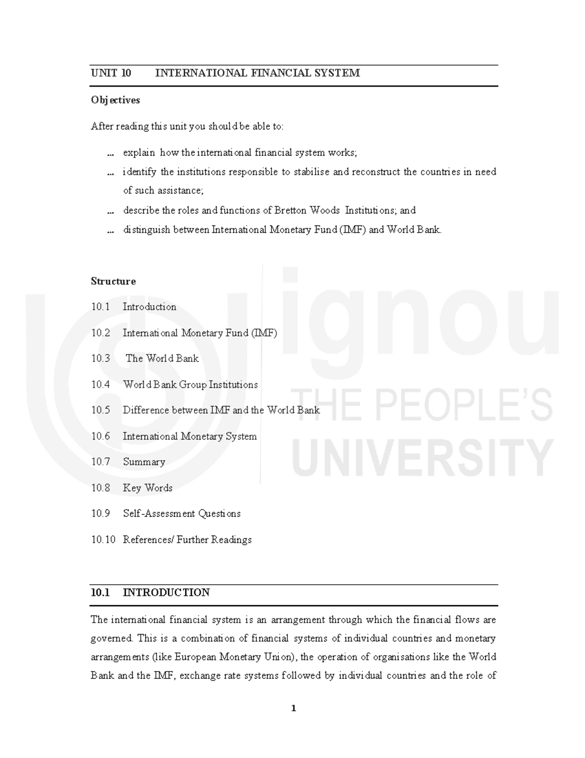 International Financial System: Overview, IMF & World Bank Roles - Studocu