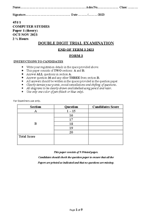 Computer Studies Paper 2 ( Access) - KCSE 2024 PREMOCK EXAMS SERIES ...