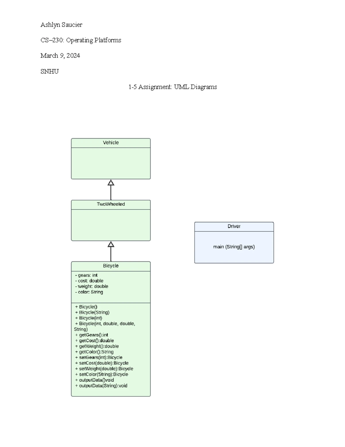 CS 230: UML Diagrams Assignment 1-5 Overview and Insights - Studocu