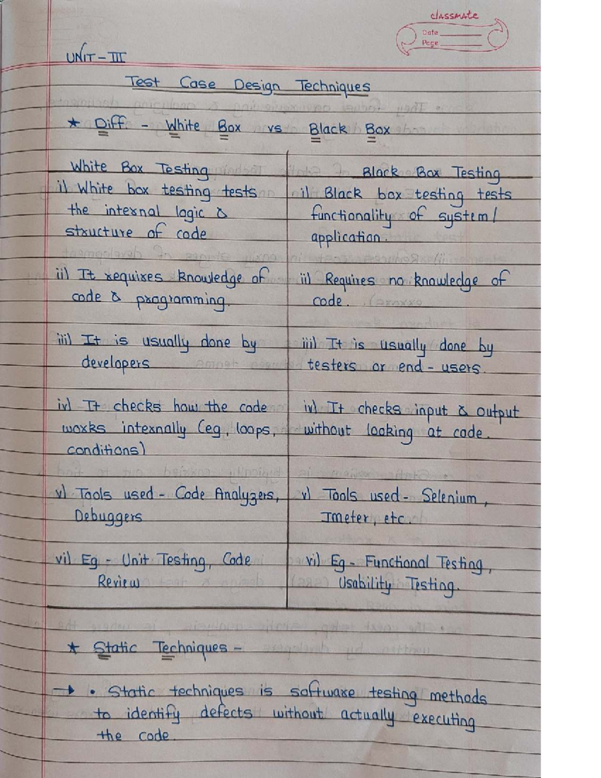 STQA 111Dk Endsem Notes: Test Case Design Techniques & Quality ...