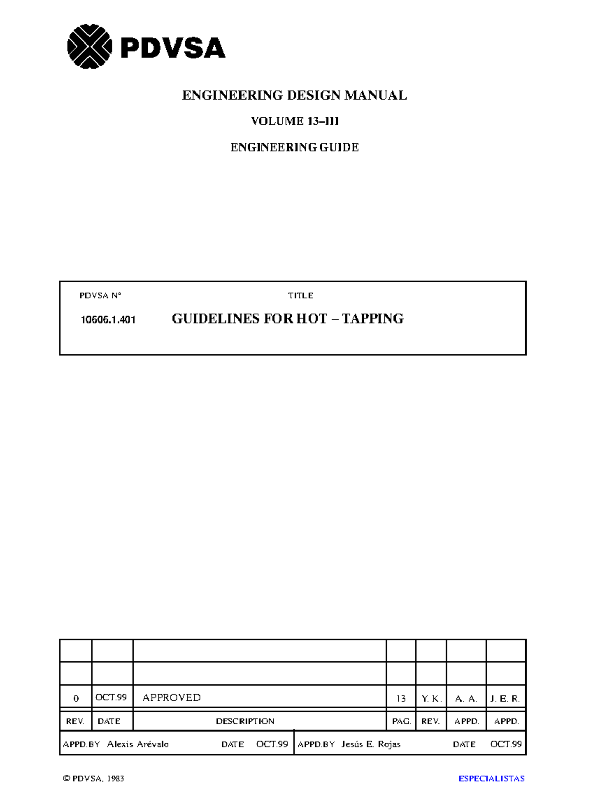 10606 1 401 Engineering Guide: Hot Tapping Guidelines - Studocu