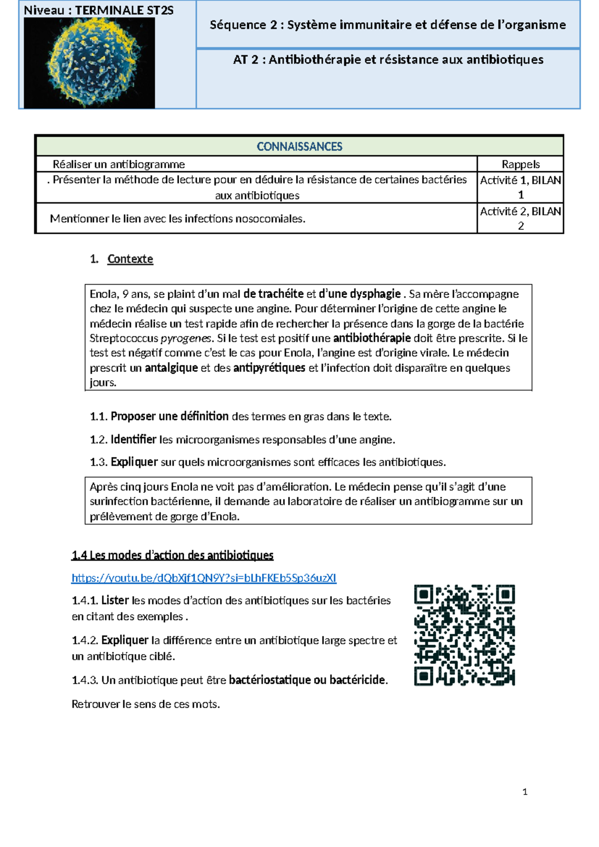 AT 2 Antibiogramme et Résistance aux Antibiotiques - Term ST2S - Studocu