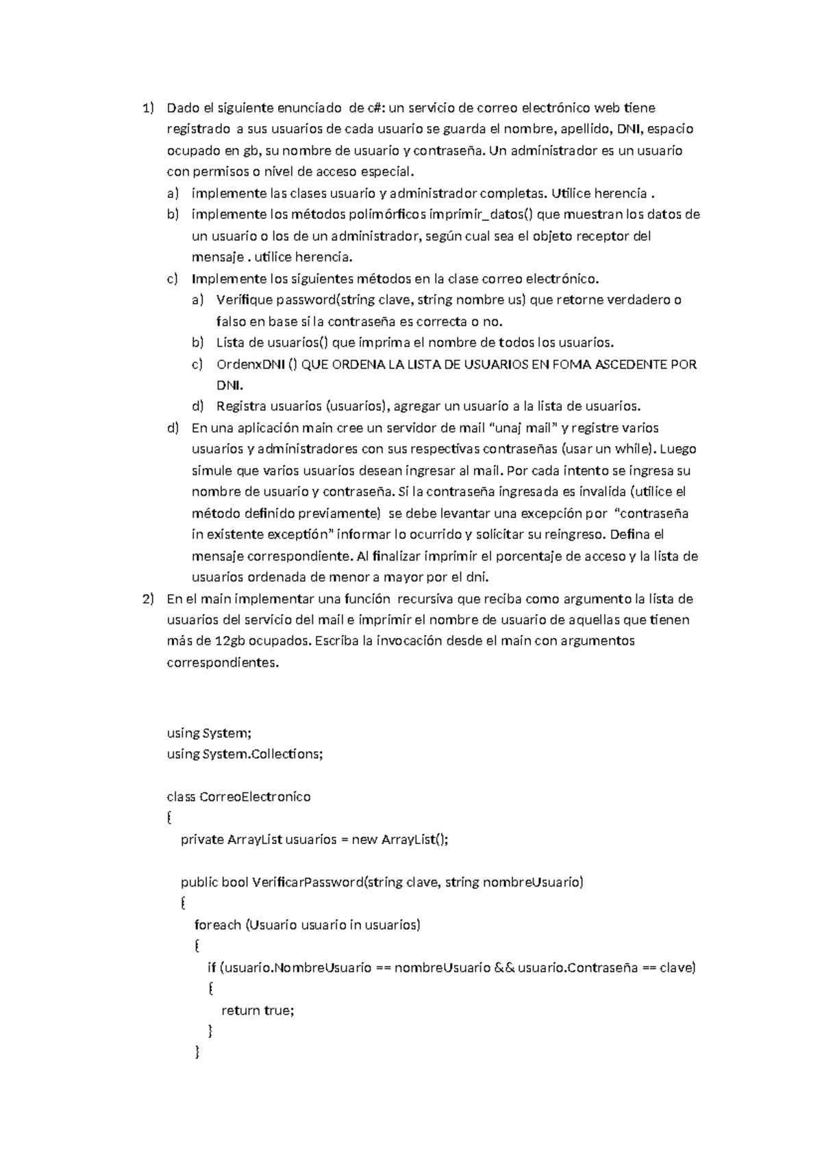Examen Final Algoritmo y Programación: Implementación de Clases y ...