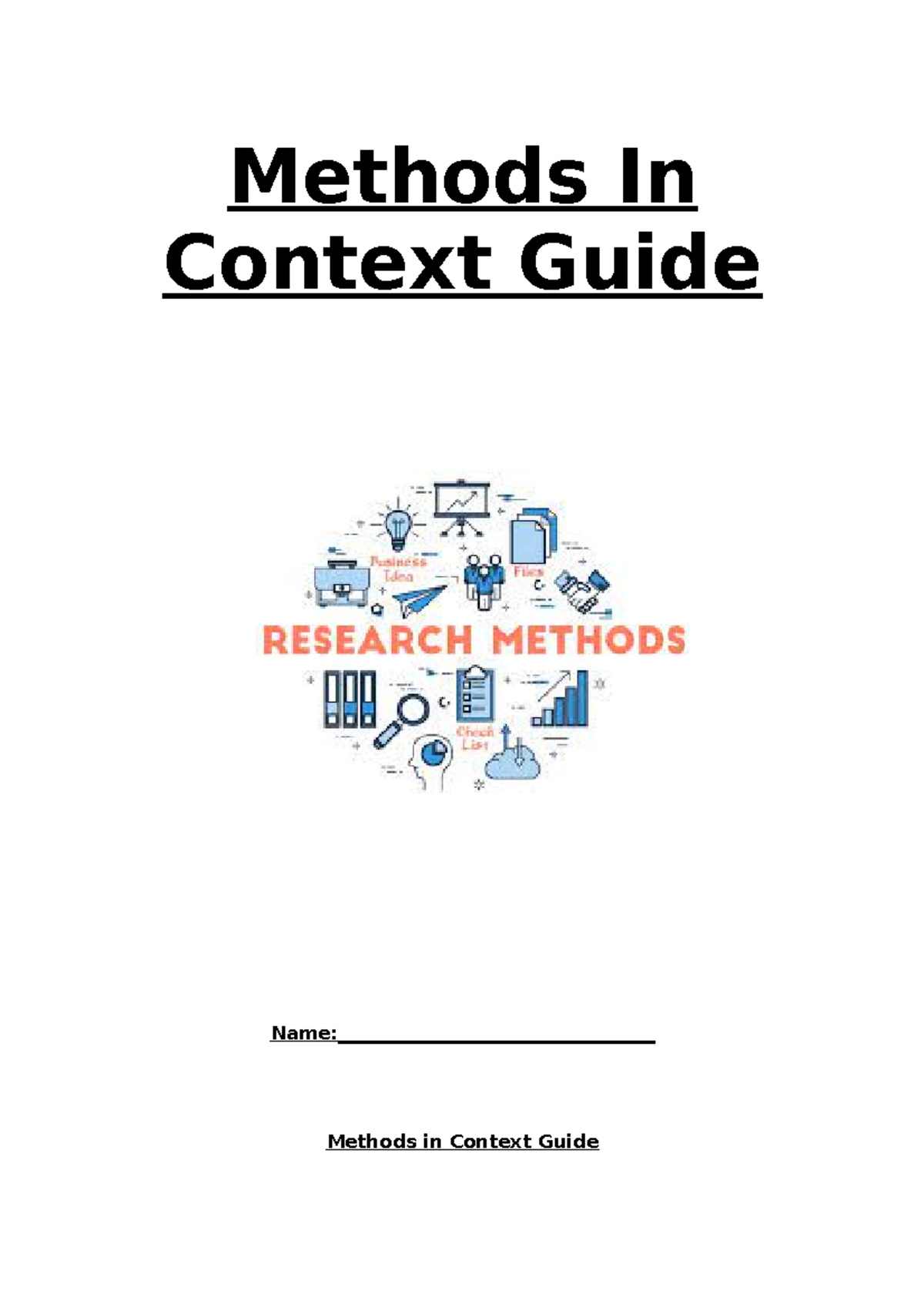 Methods in Context revision Booklet to help with answering methods in ...