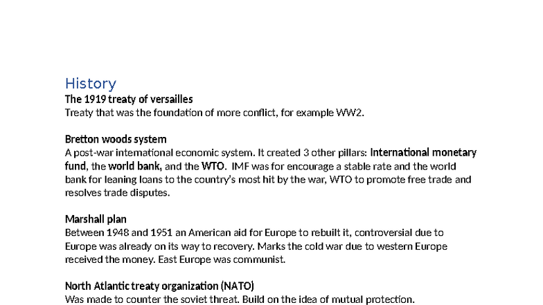 Key Terms in History: The European Union and Its Foundations - Studeersnel