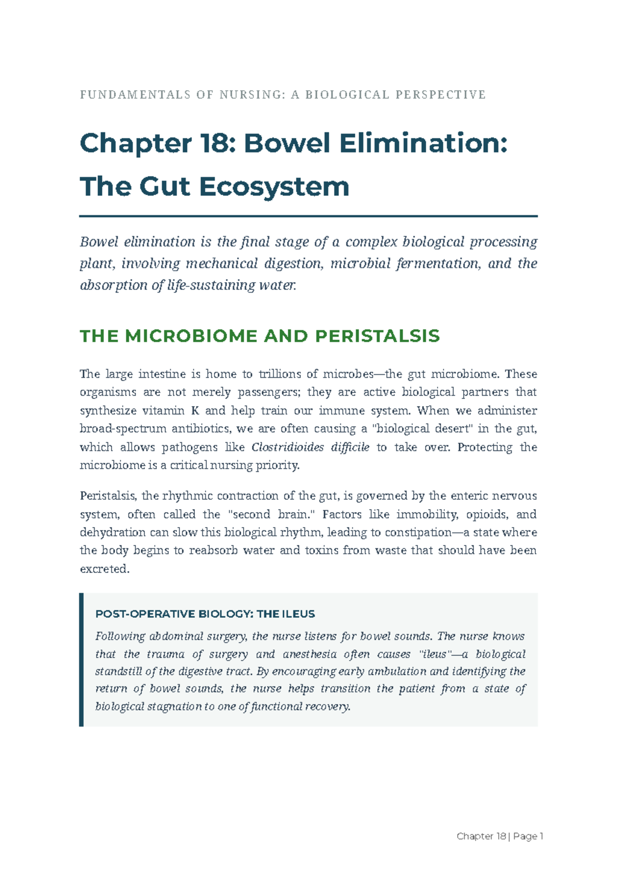 Fundamentals of Nursing: Chapter 18 - Bowel Elimination & Gut Ecosystem ...