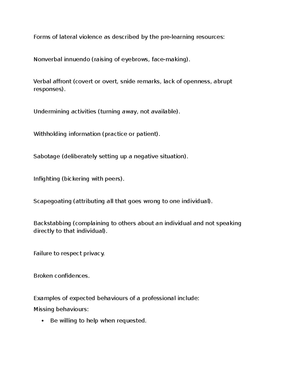 009 Managing Lateral Violence and Professional Behavior in the ...