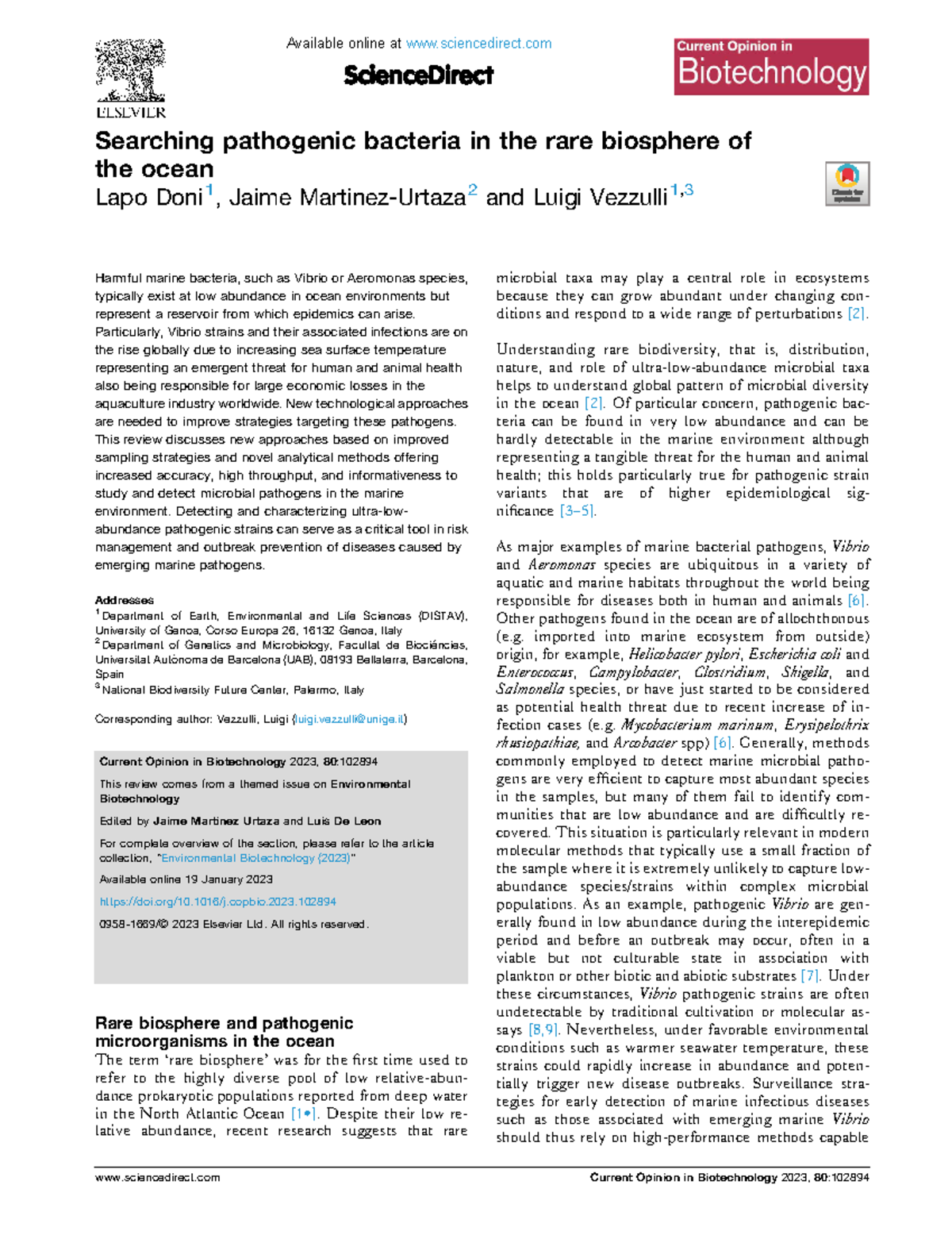 Advanced Detection Methods for 13 Pathogenic Bacteria in Ocean - Studocu