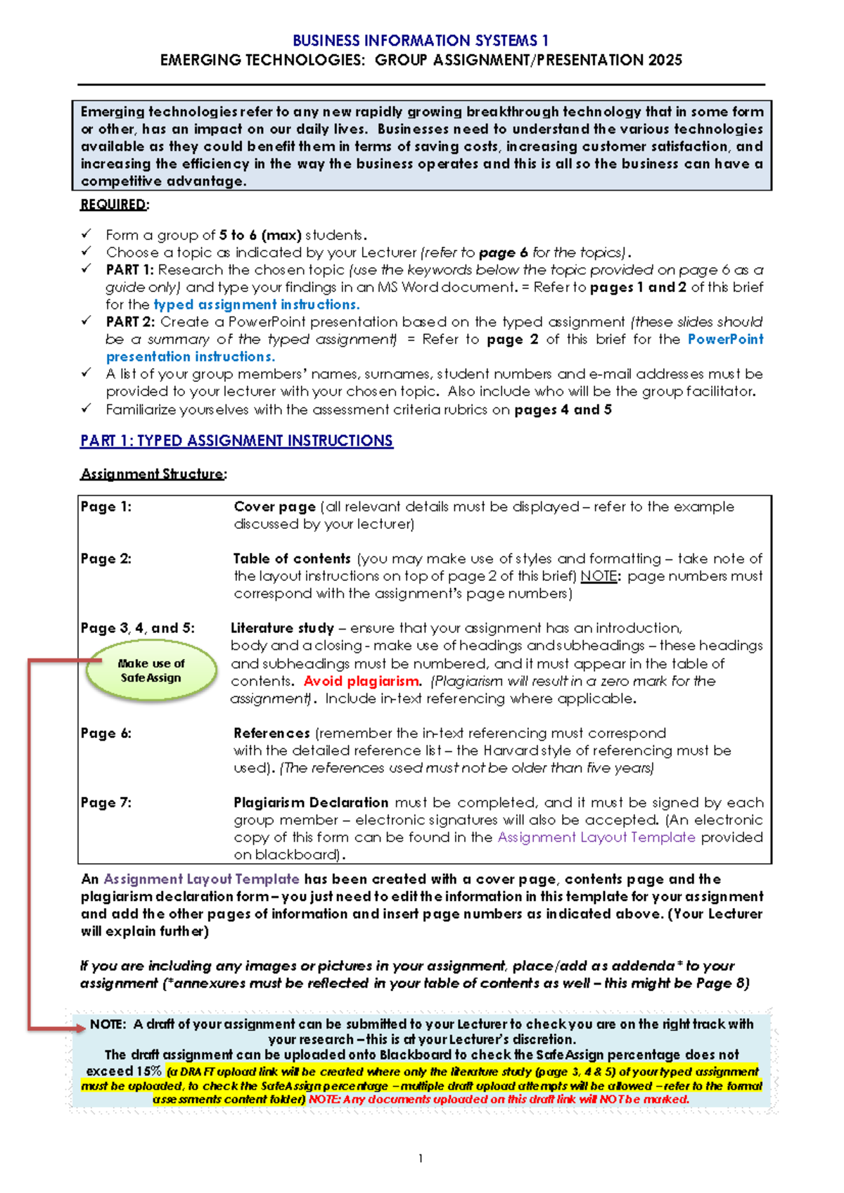 BIS1 T3 Group Assignment: Exploring Emerging Technologies in Business - Studocu