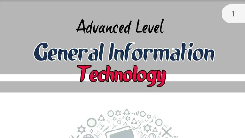 GCE AL GIT Notes - Advanced Level Information Technology - Studocu