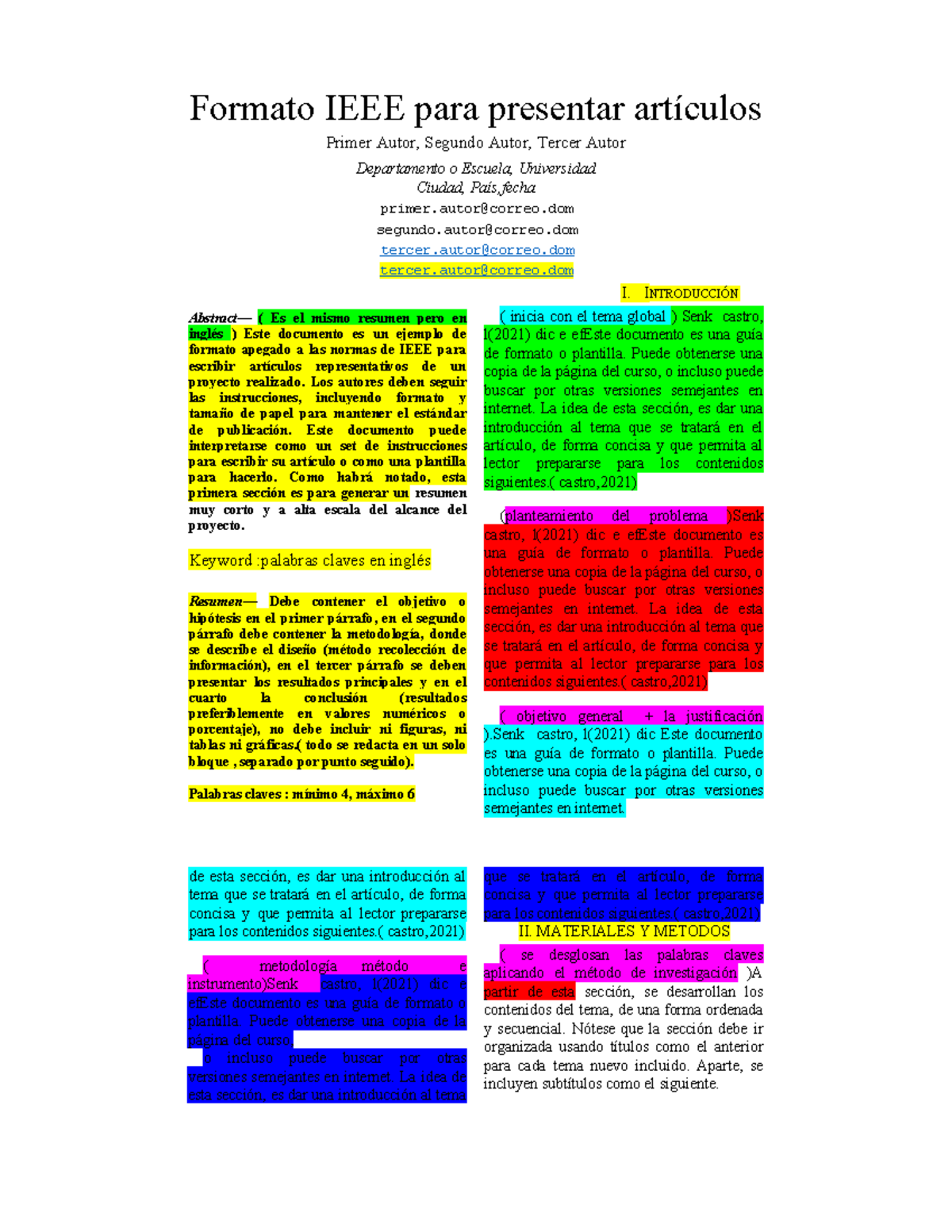 Formato IEEE para Presentación de Artículos - Guía y Plantilla - Studocu