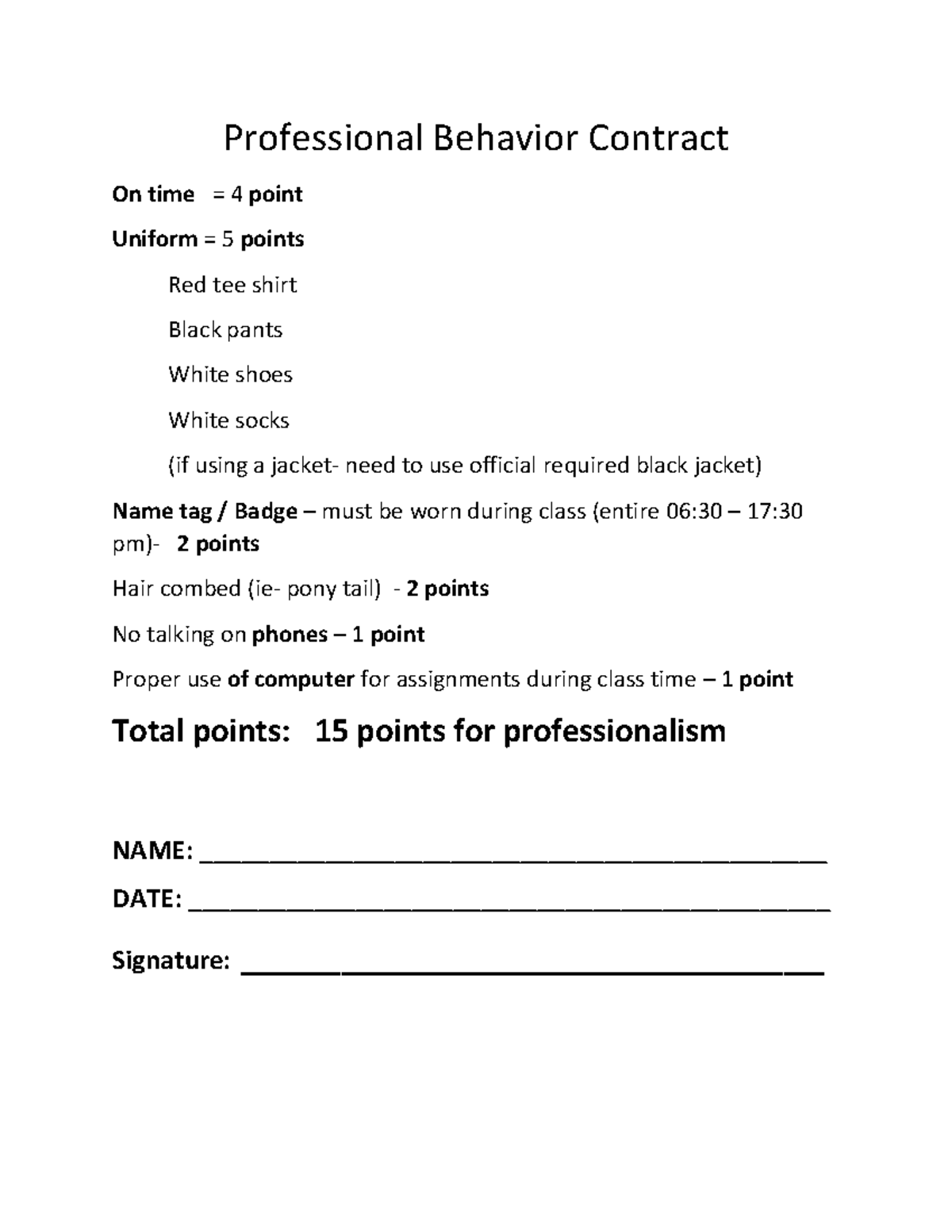 Professional Behavior - Studocu