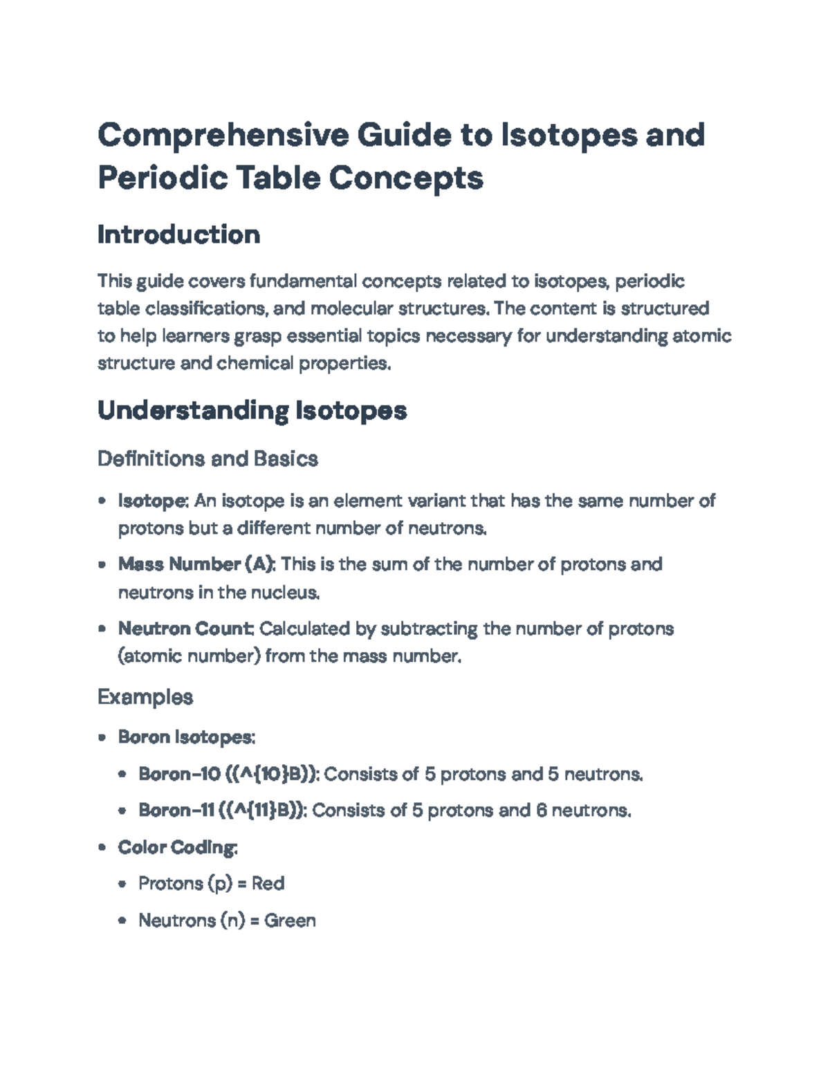 Comprehensive Guide to Isotopes and Periodic Table Concepts (CH2 ...
