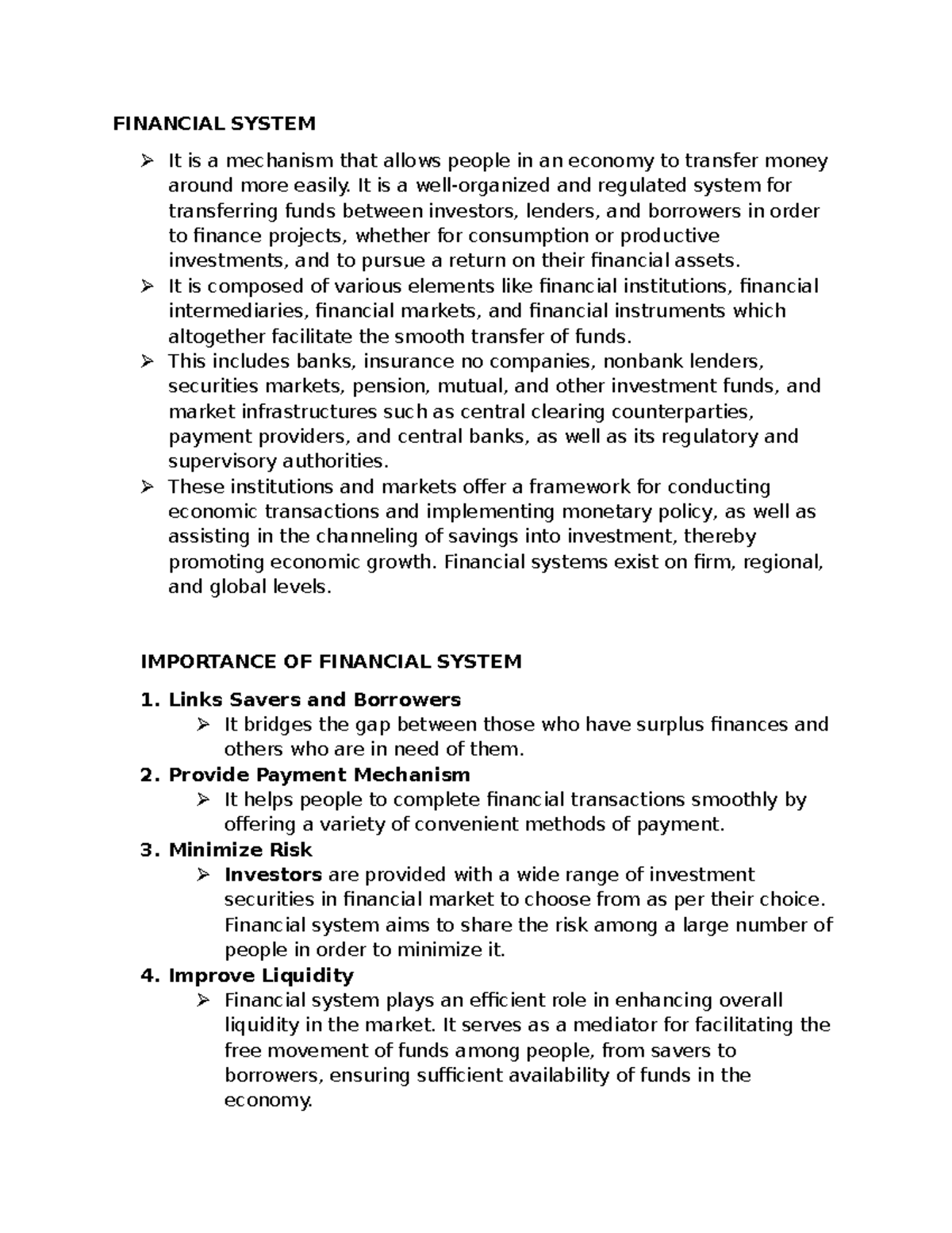 Overview of the Financial System (FIN 101) - Key Elements & Importance ...