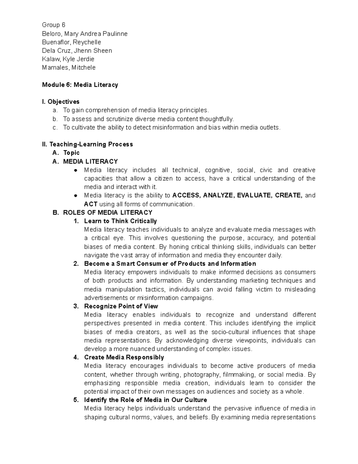 Module 6: Media Literacy - Understanding and Analyzing Media Content ...