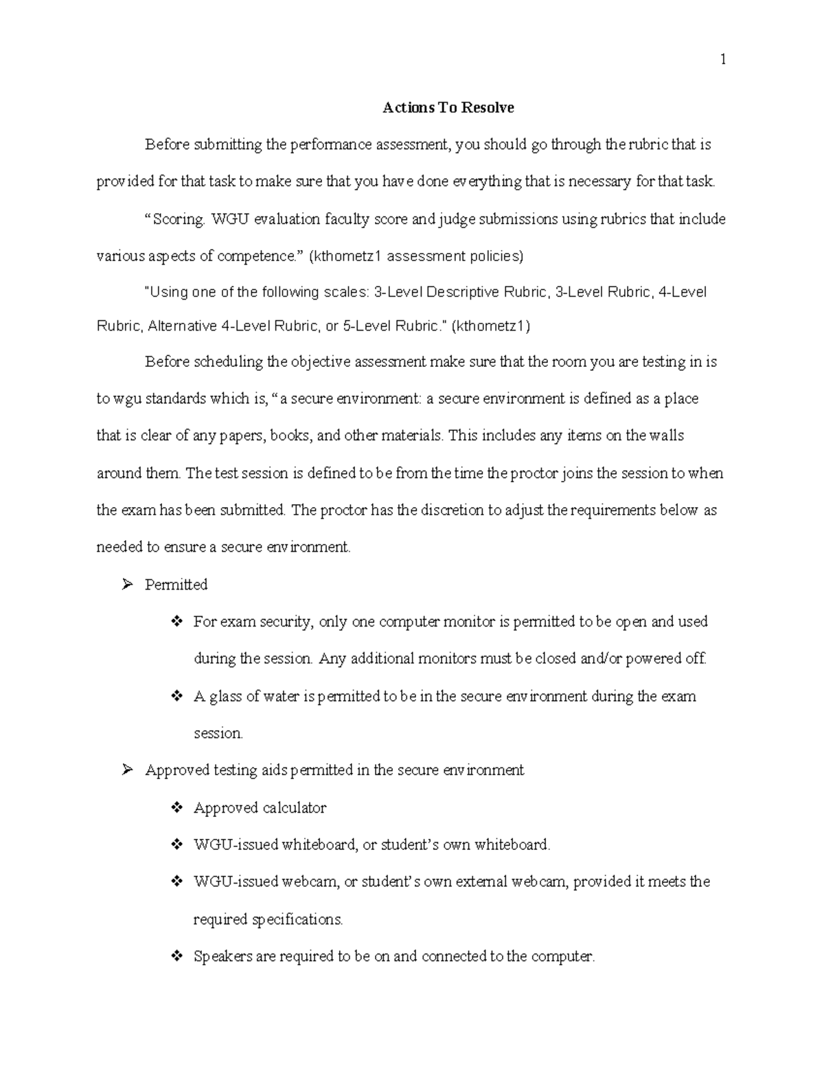 D389 Task Two: Preparing for Objective Assessment at WGU - Studocu