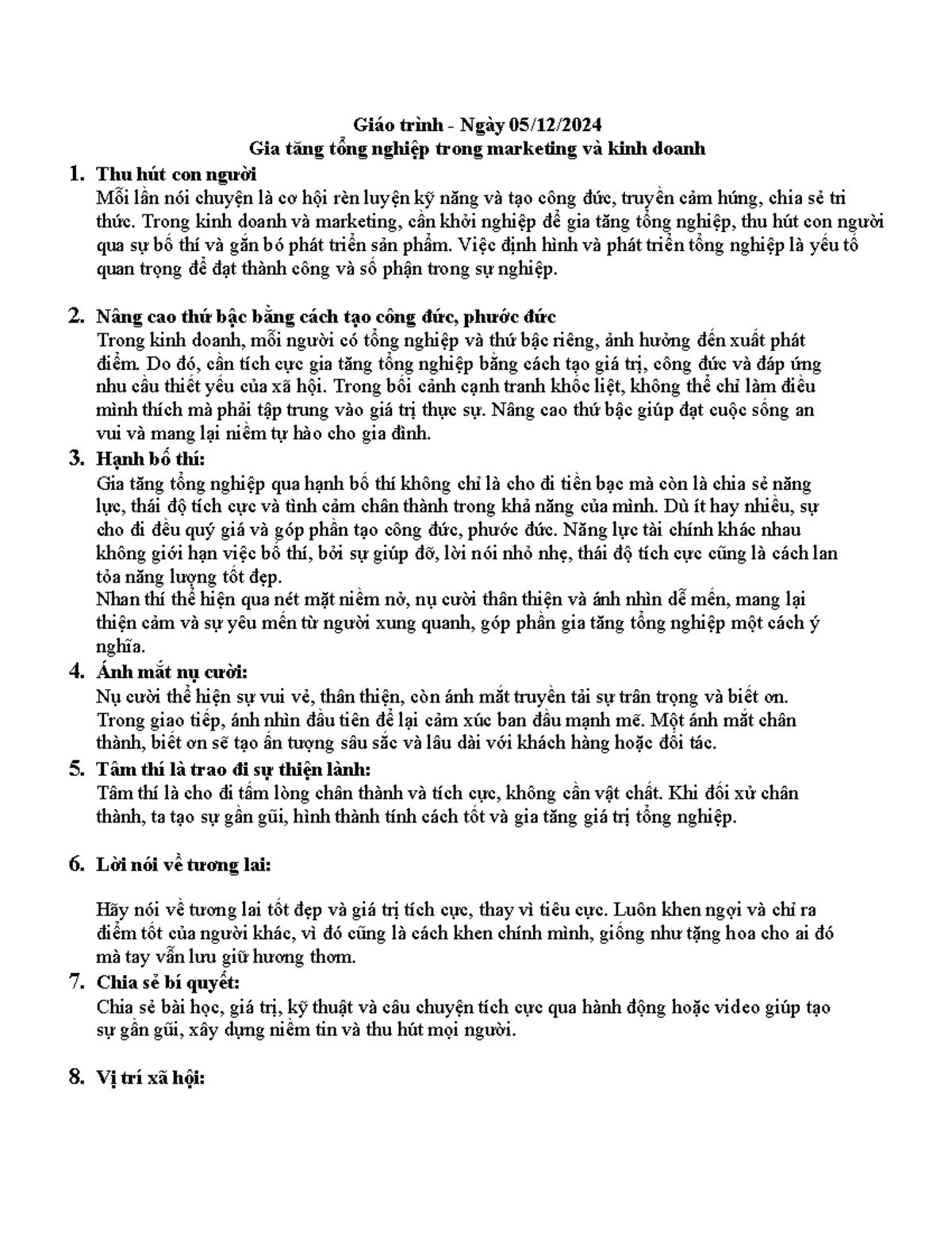 Giáo trình 5 - cvbnm - Giáo trình - Ngày 05/12/ Gia tăng tổng nghiệp ...
