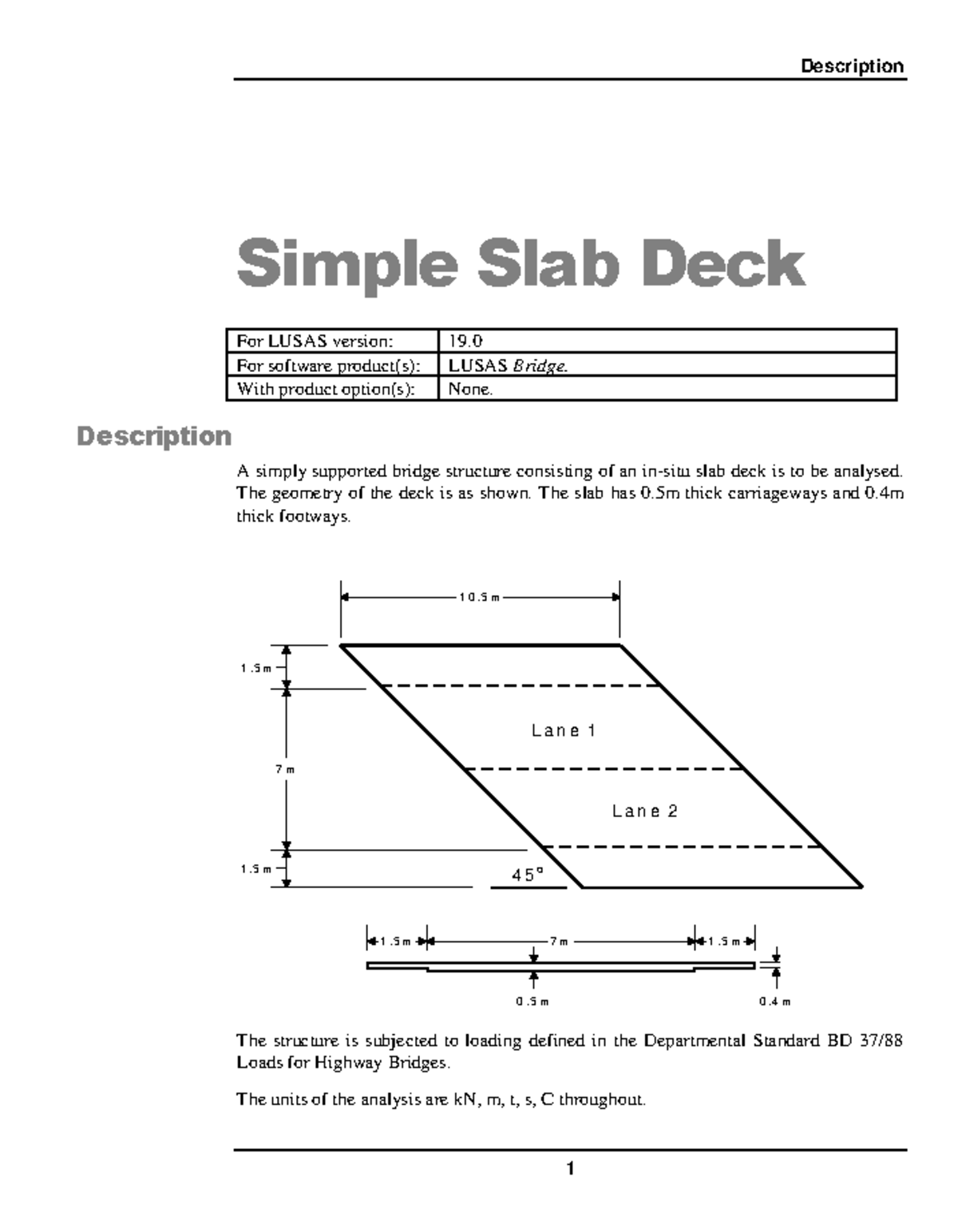 Simple Slab Deck Analysis for LUSAS Bridge (Version 19.0) - Studocu
