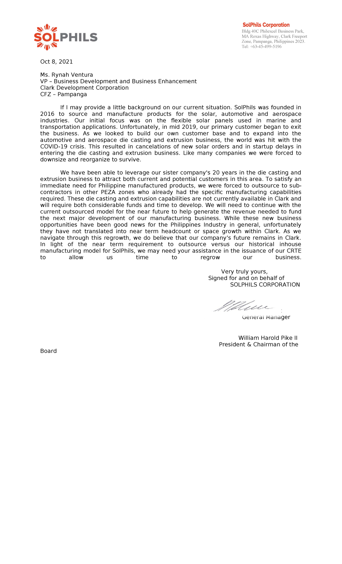 CDC Letter Oct 8, 2021 - SolPhils Business Update - Studocu