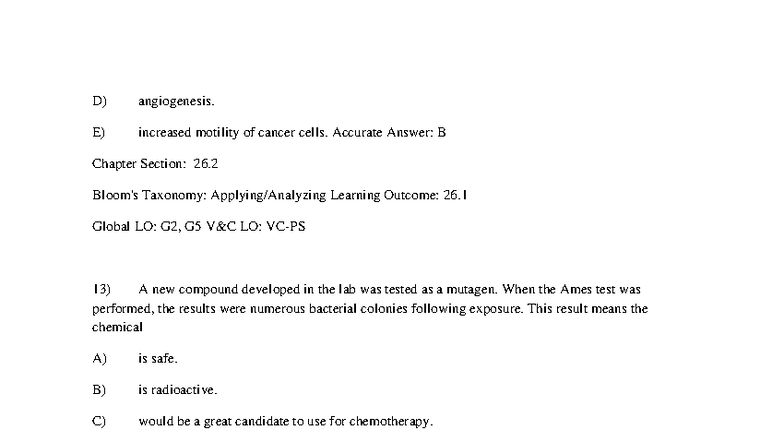 Test Bank for Becker's World of the Cell 10th Ed: Chapter 26 Insights ...