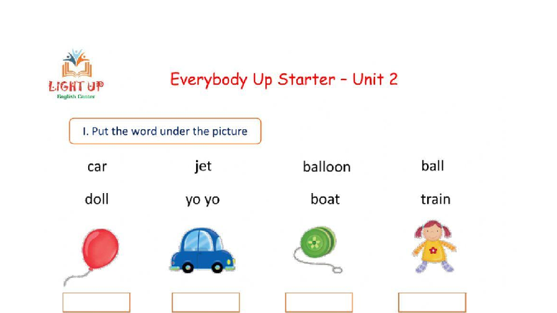 LIGHT UP Starter Unit 2: Vocabulary & Exercises - Studocu
