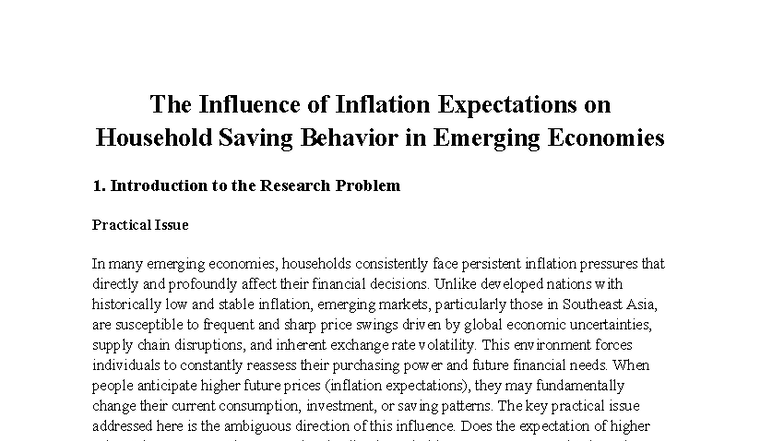 The Influence of Inflation Expectations on Household Saving Behavior in ...