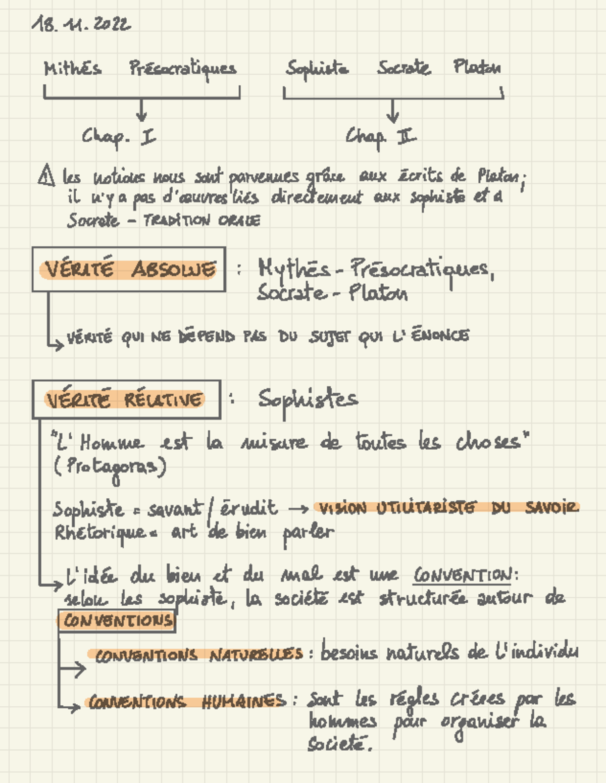 Notes 2 - PHILO: Présocratiques, Socrate et la Vérité - Studocu