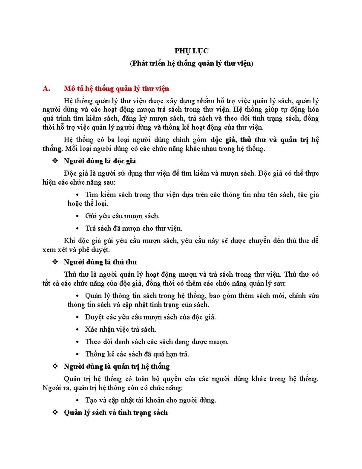 PHÁT TRIỂN HỆ THỐNG QUẢN LÝ THƯ VIỆN - SRS TÀI LIỆU - Studocu