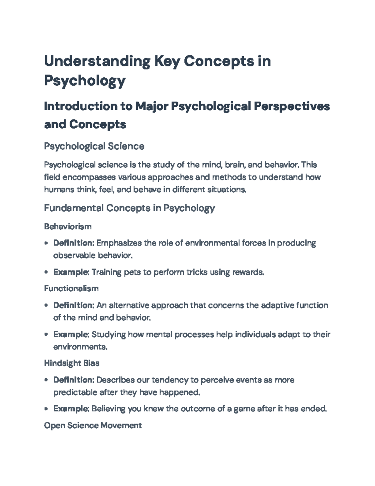 Fundamental Concepts in Psychology: Key Theories and Perspectives ...