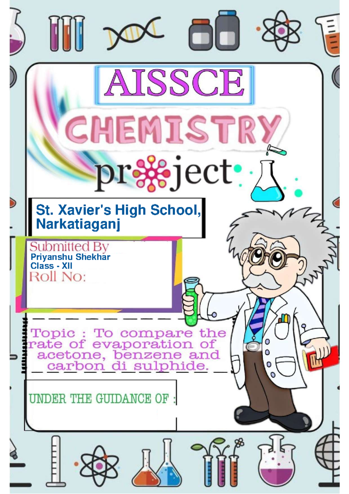 Updated Chemistry Project 2024-25 - class 12 chemistry project - St ...