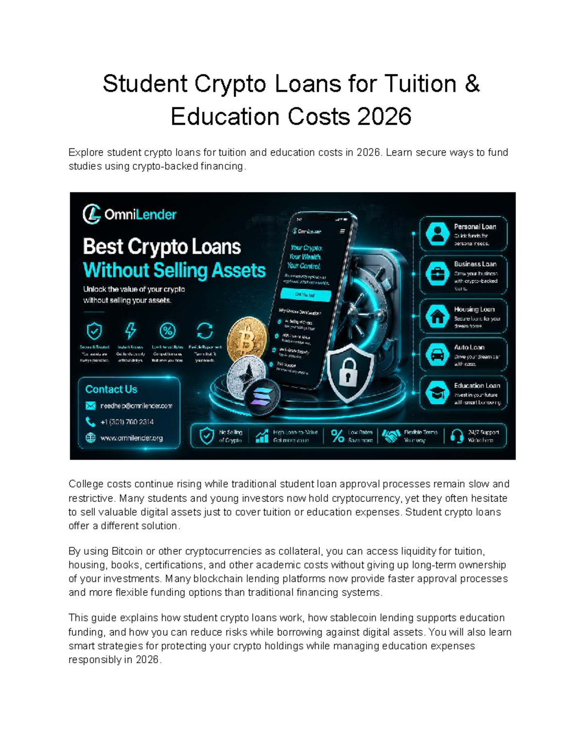 Student Crypto Loans for Tuition & Education Costs 2026 Guide - Studocu