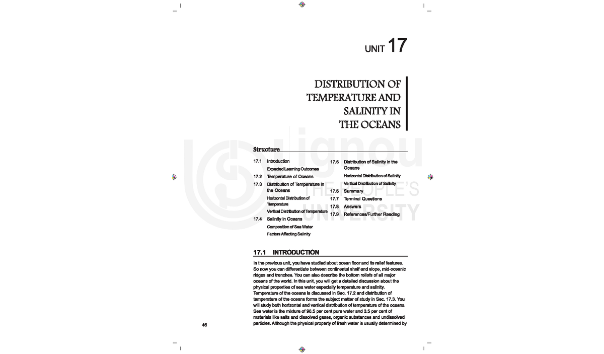 Unit 17: Distribution of Temperature and Salinity in Oceans ...
