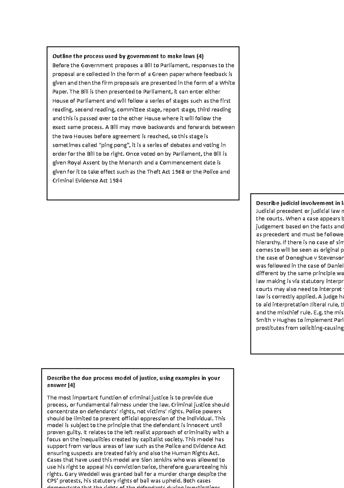 Criminolgy year 13 - Describe the due process model of justice, using ...
