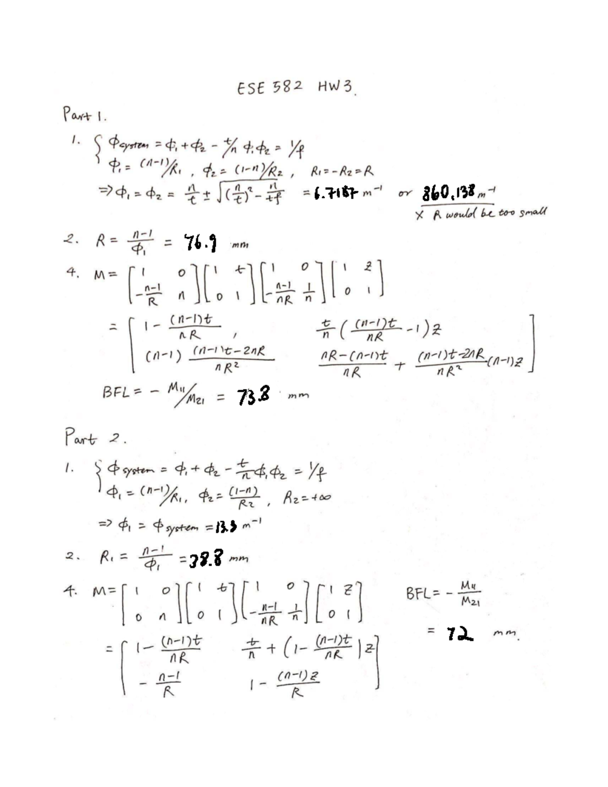 HW3 Grader Notes: Thick Lens and Focal Length Analysis - Studocu