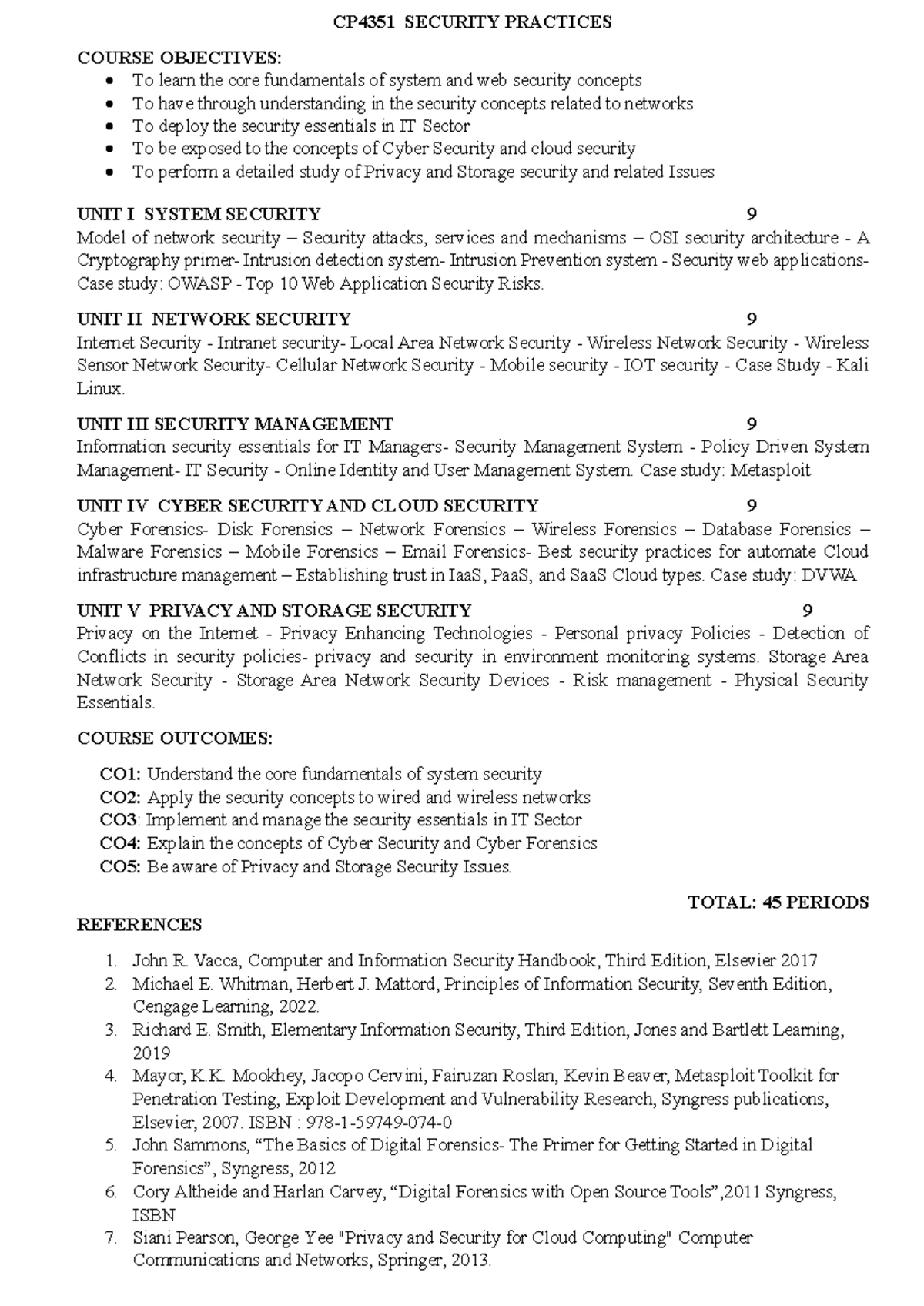 CS3591 - Computer Networks Course Syllabus and Objectives - Studocu