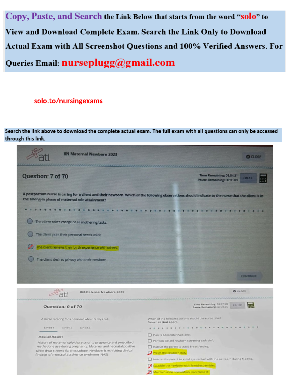 Actual 2026 ATI RN Maternal Newborn Proctored Exam NGN Q&A - Studocu