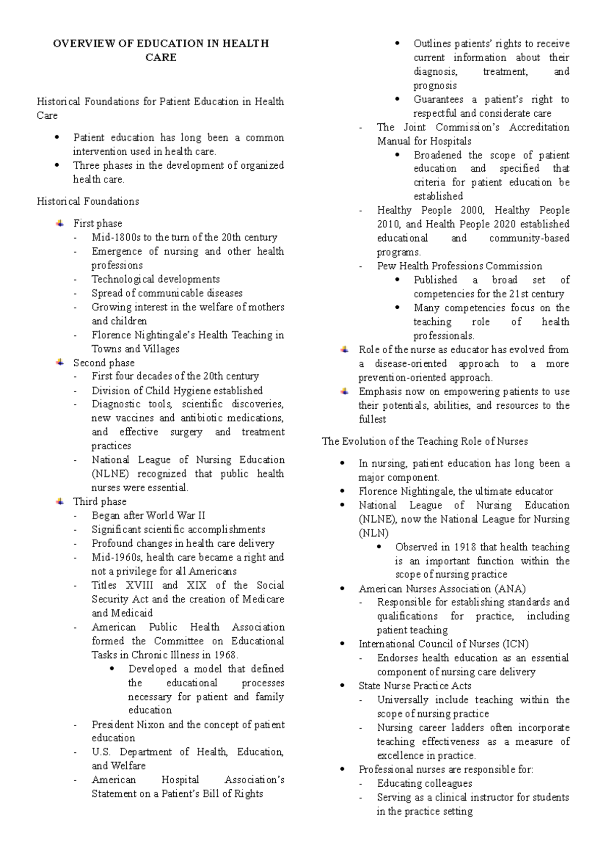Overview OF Education IN Health CARE - OVERVIEW OF EDUCATION IN HEALTH ...
