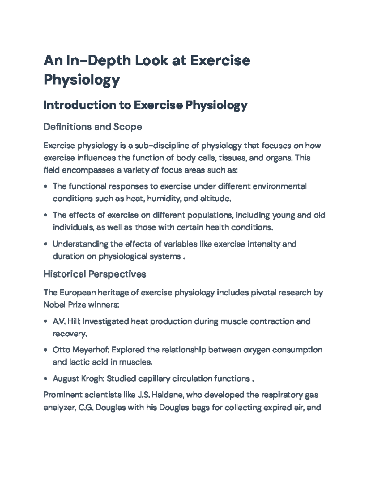 An In-Depth Overview of Exercise Physiology: Concepts and Careers - An ...