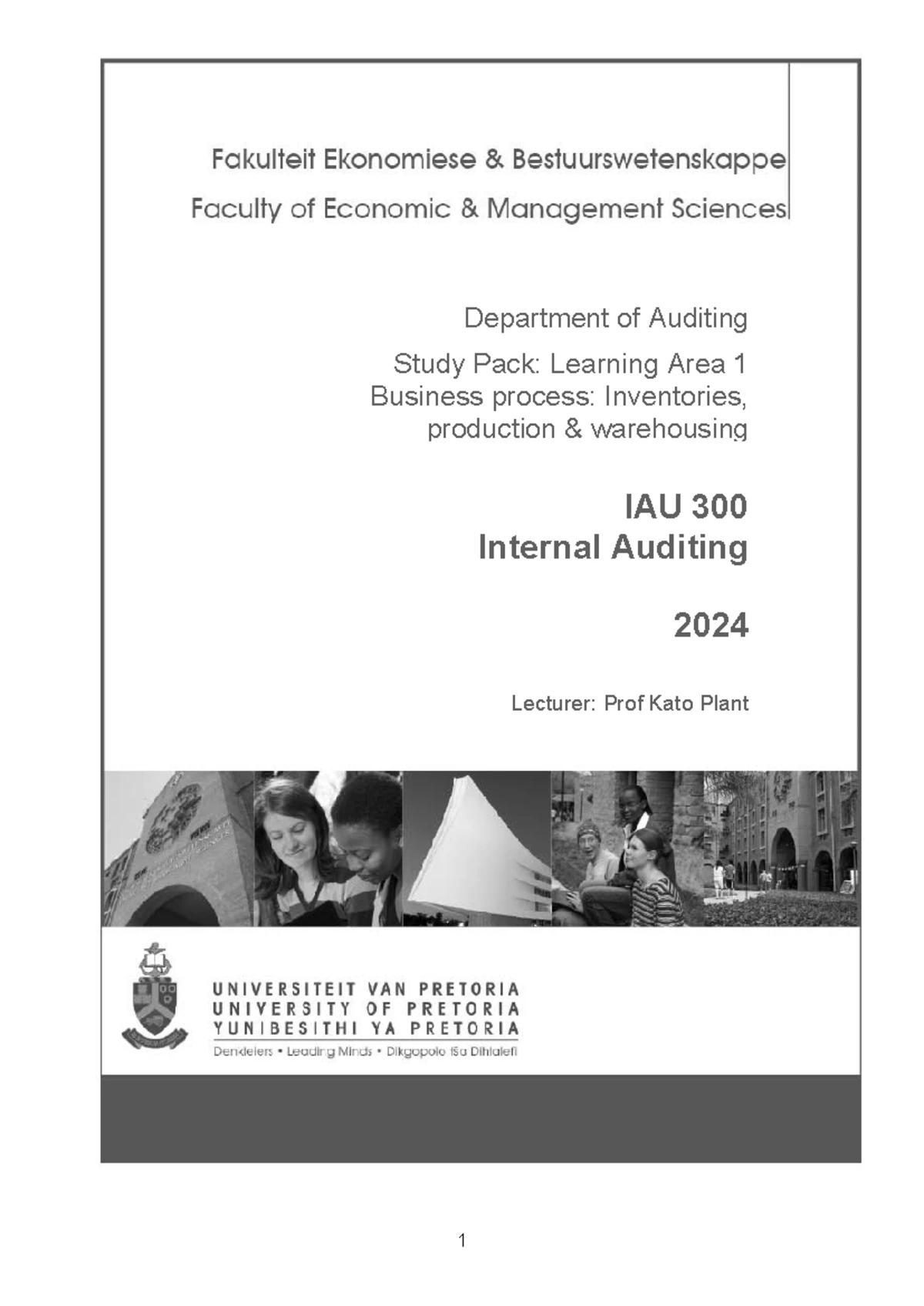 LA 1 IAU 300 - Comprehensive Notes on Inventory & Production Cycle ...